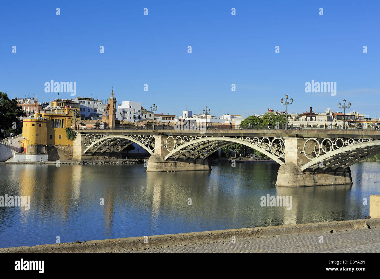 Isabel II bridge (Triana Bridge) built in 1852 crossing the ...