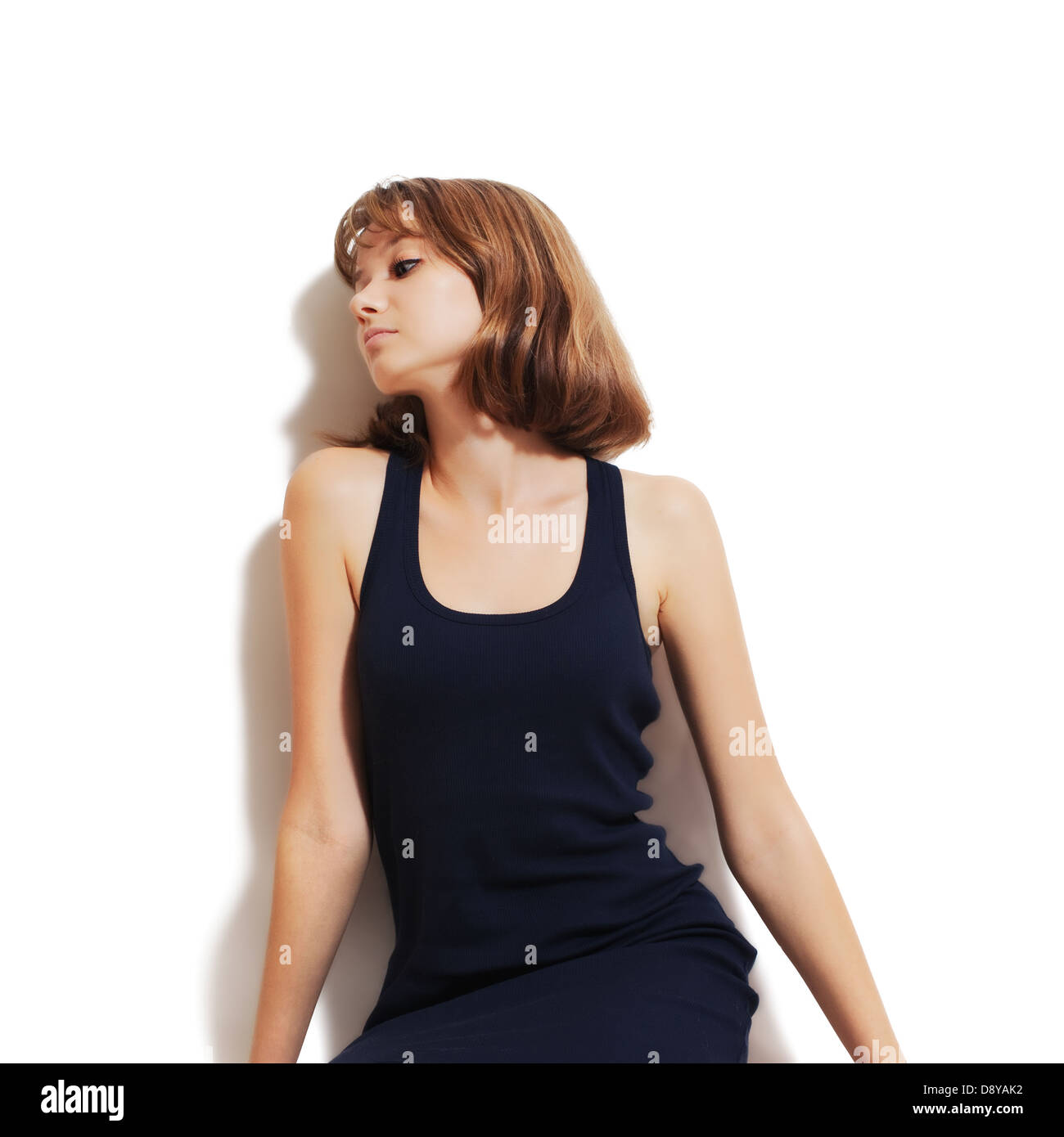 Studio portrait of a beautiful young woman on white background Stock ...