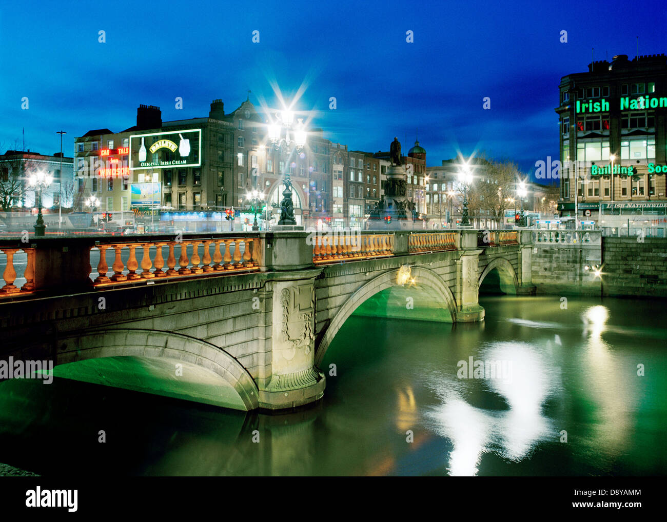 Carlisle Bridge or O'Connell Street bridge, over the Liffey river in ...