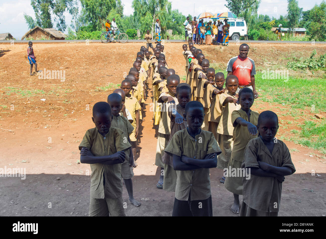 Ruhagurika Primary Students lining up ready to go into their Catch-Up ...