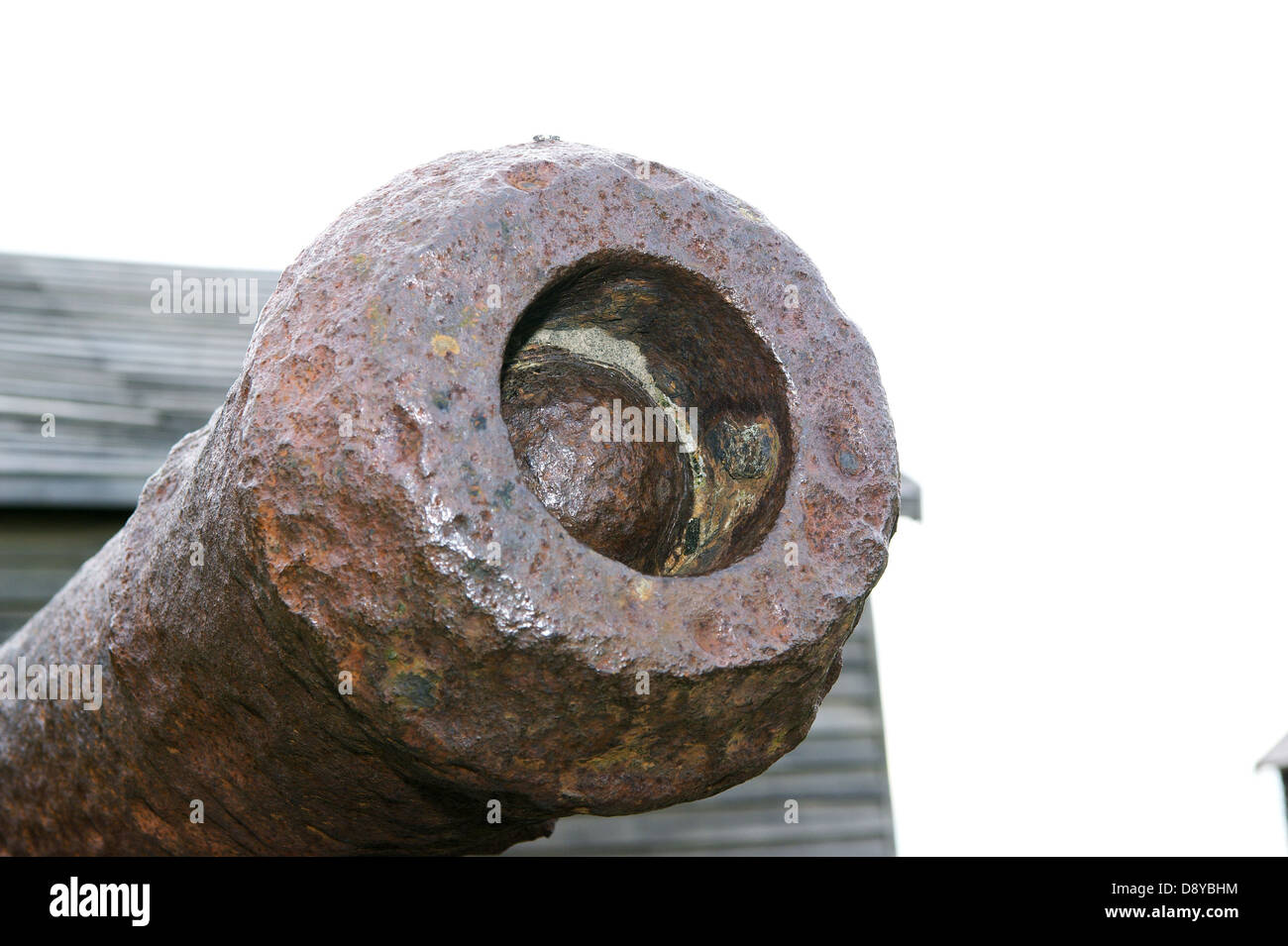 Fused Cannonball in an ancient rusty cannon Stock Photo - Alamy