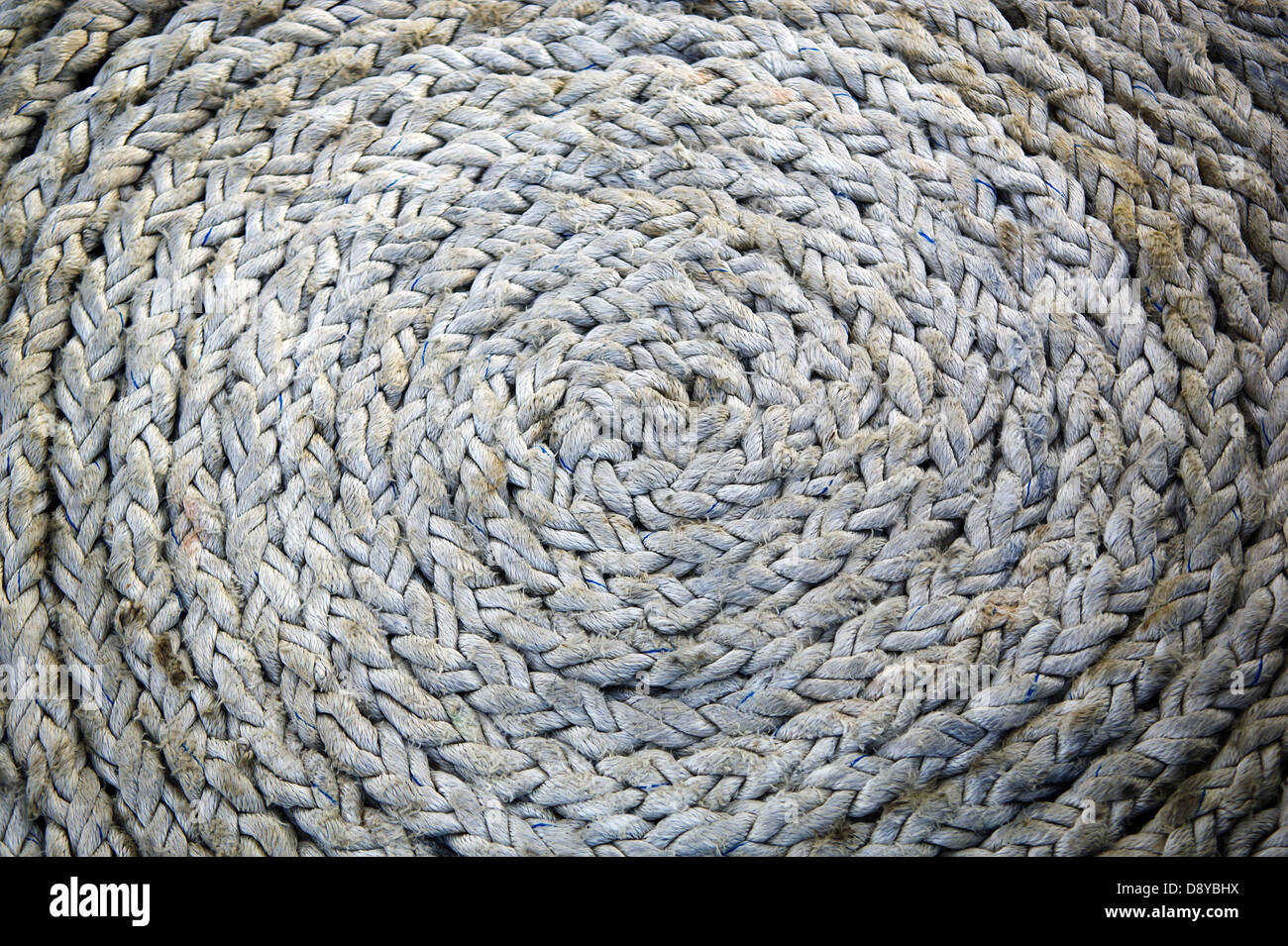 Braided rope coiled in a spiral pattern Stock Photo - Alamy