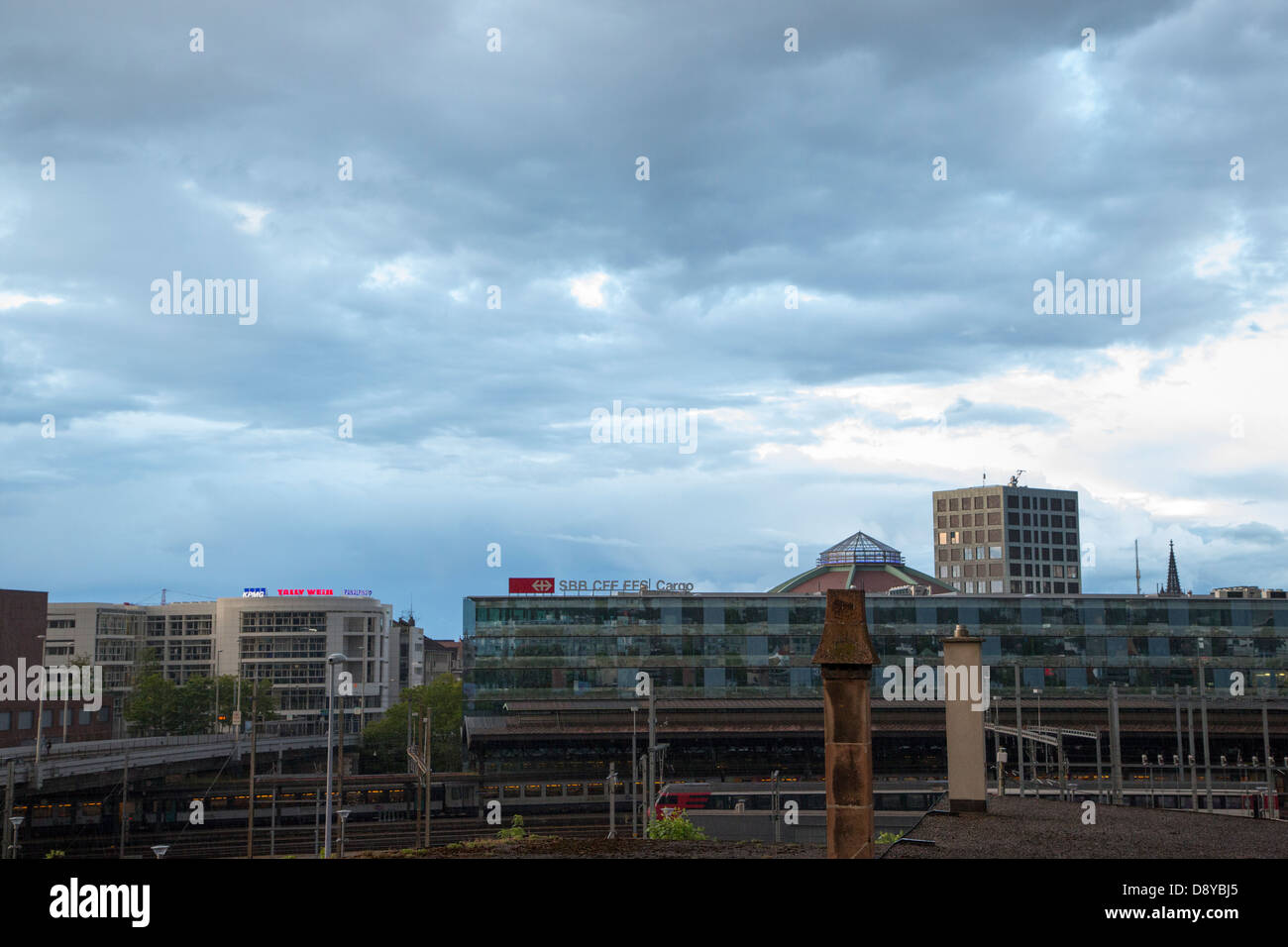 A view of Basel SBB Train Station in Switzerland on a cloudy day Stock ...