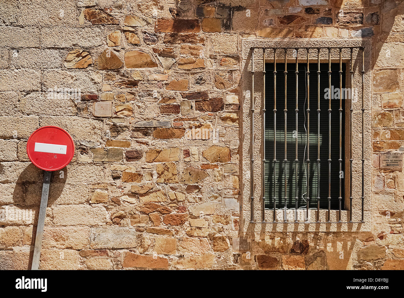 No entry sign against typical brick wall hi-res stock photography and ...