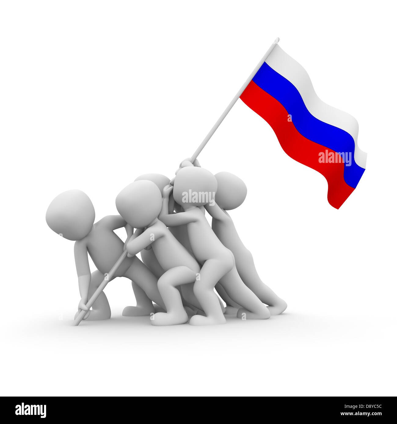 The characters want to hoist the Russian flag together Stock Photo - Alamy