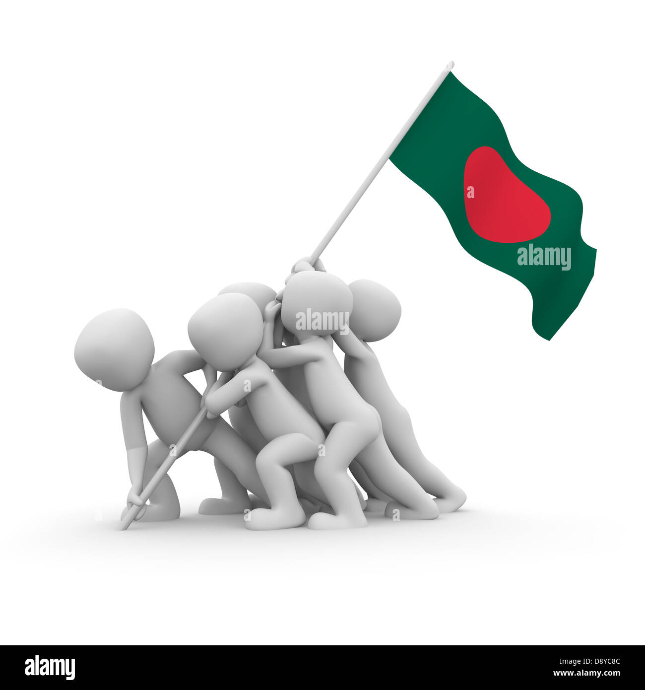 The characters want to hoist the Bangladeshi flag together Stock Photo ...