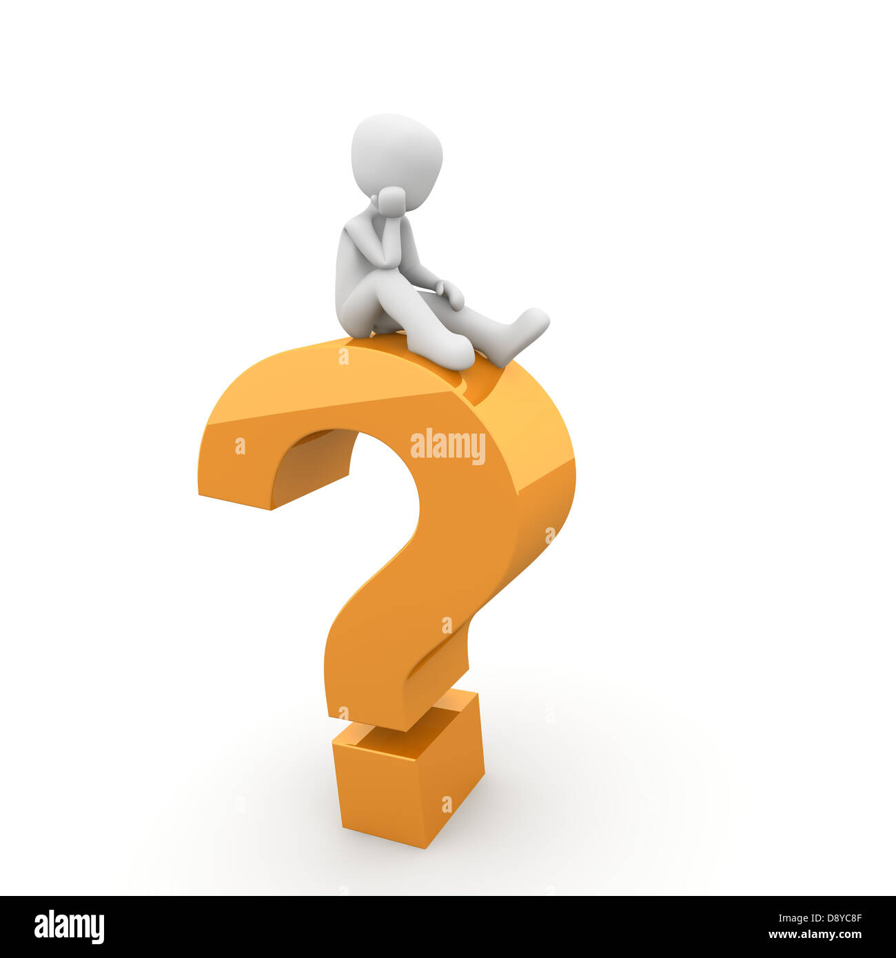 3d small person question mark hi-res stock photography and images - Alamy