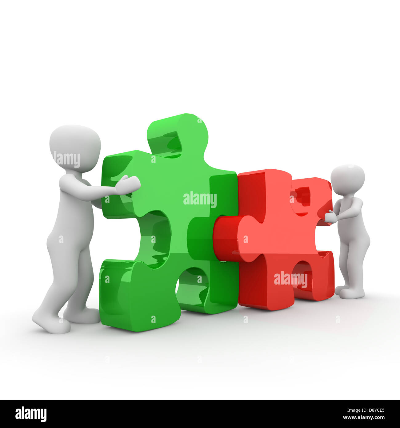 The two characters work together on the puzzle Stock Photo - Alamy