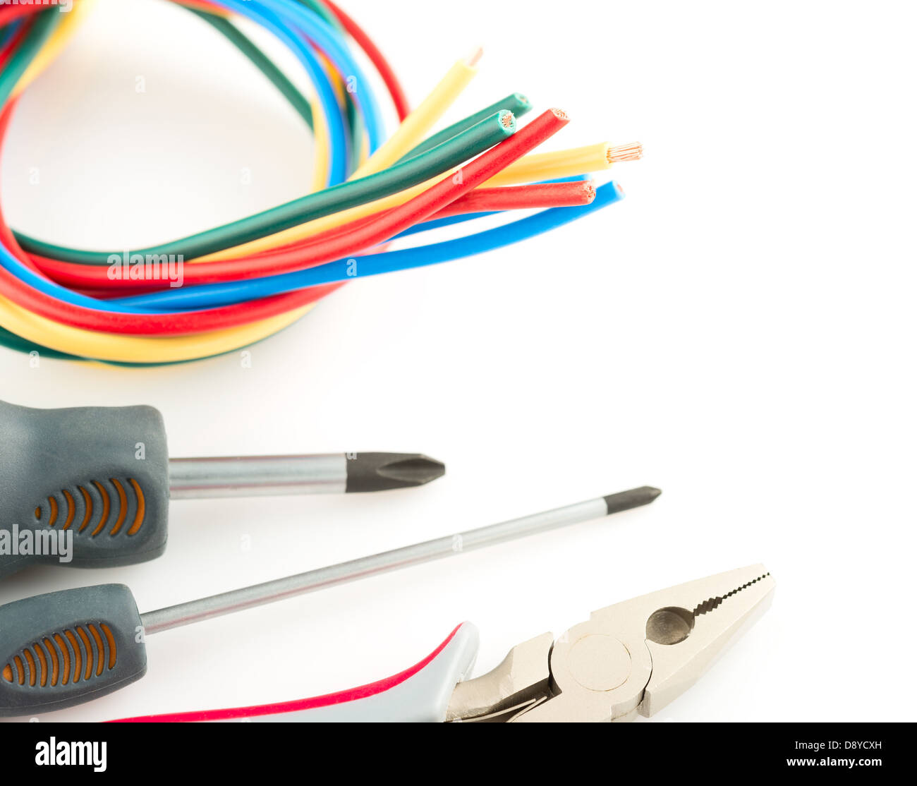 electric tools on a white background Stock Photo - Alamy