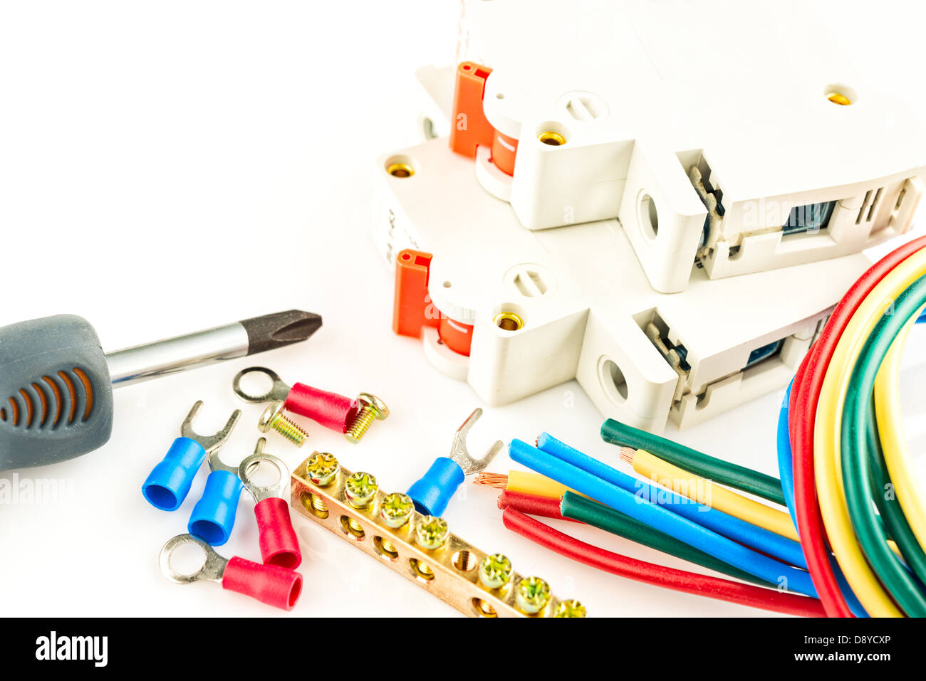 electric tools on a white background Stock Photo - Alamy