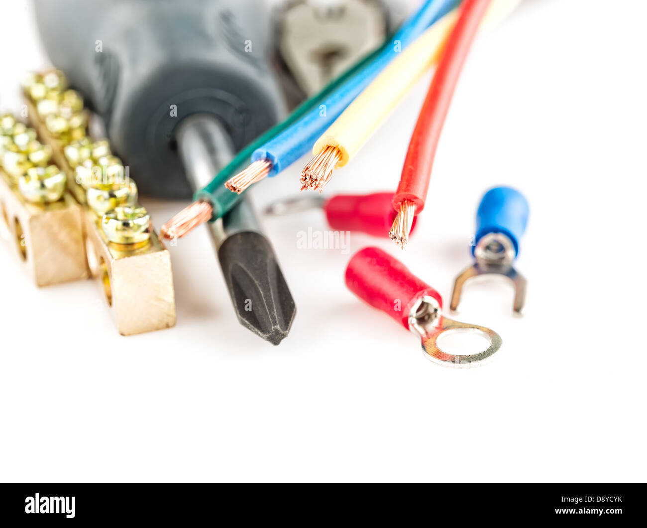 electric tools on a white background Stock Photo - Alamy