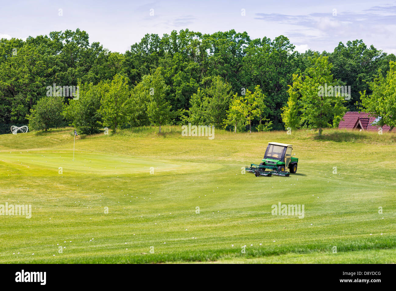 Perfect wavy ground with nice green grass on a golf field Stock Photo ...