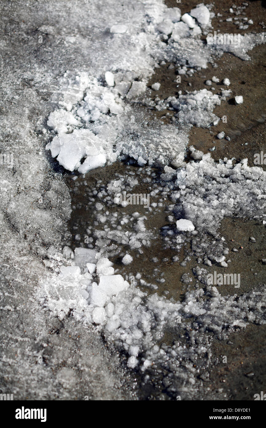 Crumbling snow ice on concrete hi-res stock photography and images - Alamy
