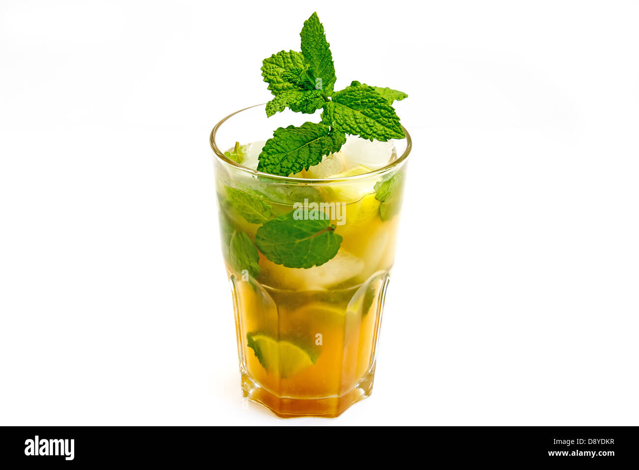 Mojito drink with limes and mint Stock Photo - Alamy