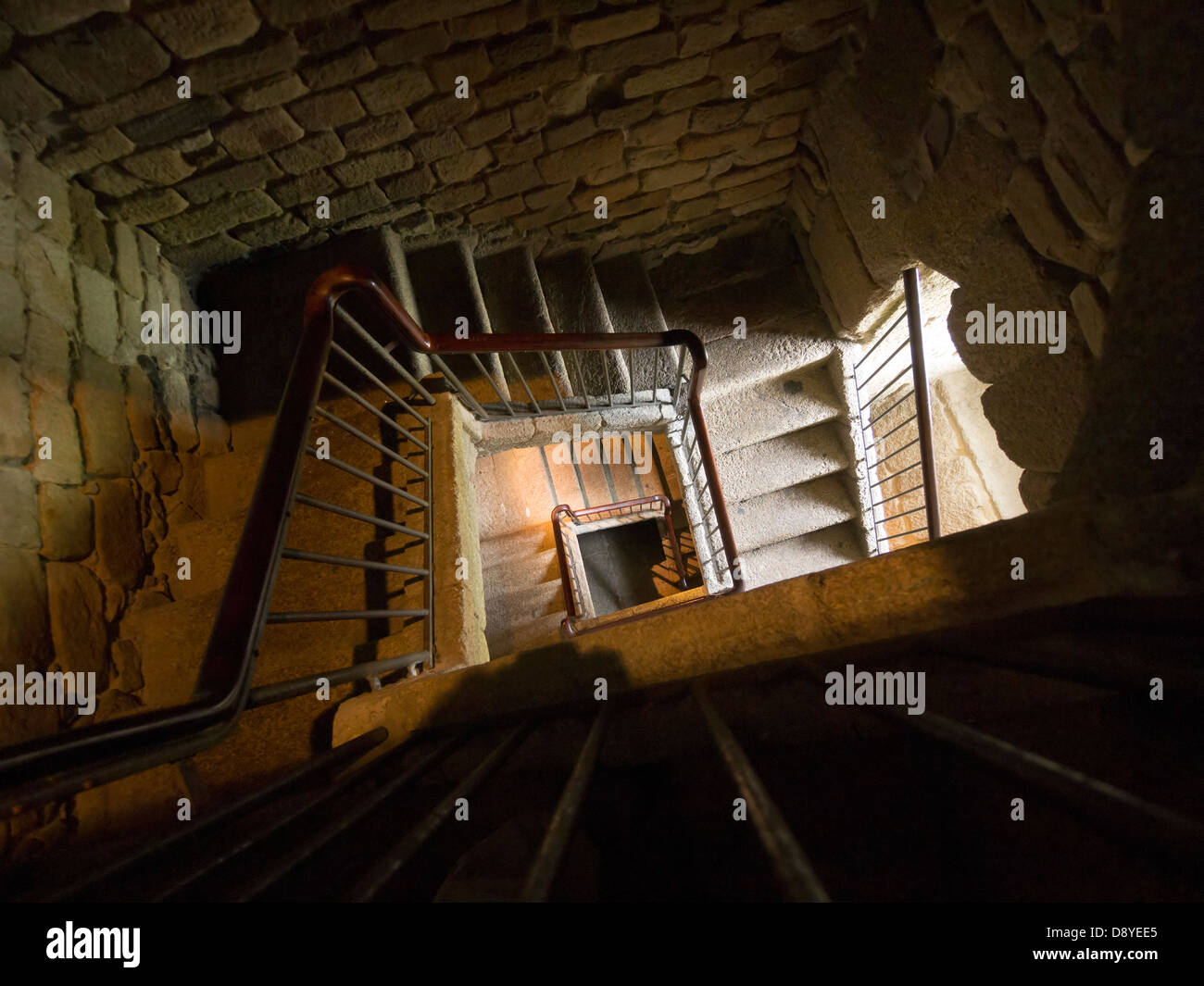 Staircase inside the Tower of Hercules (Torre de Hercules) ancient ...