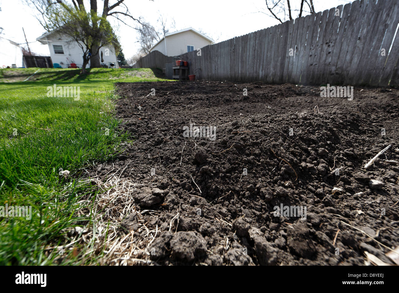 Recently tilled garden, ready for plants Stock Photo - Alamy