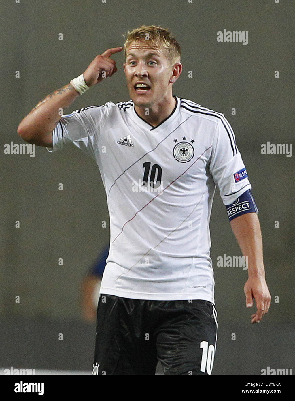 Lewis Holtby of Germany reacts during the UEFA European Under-21 ...