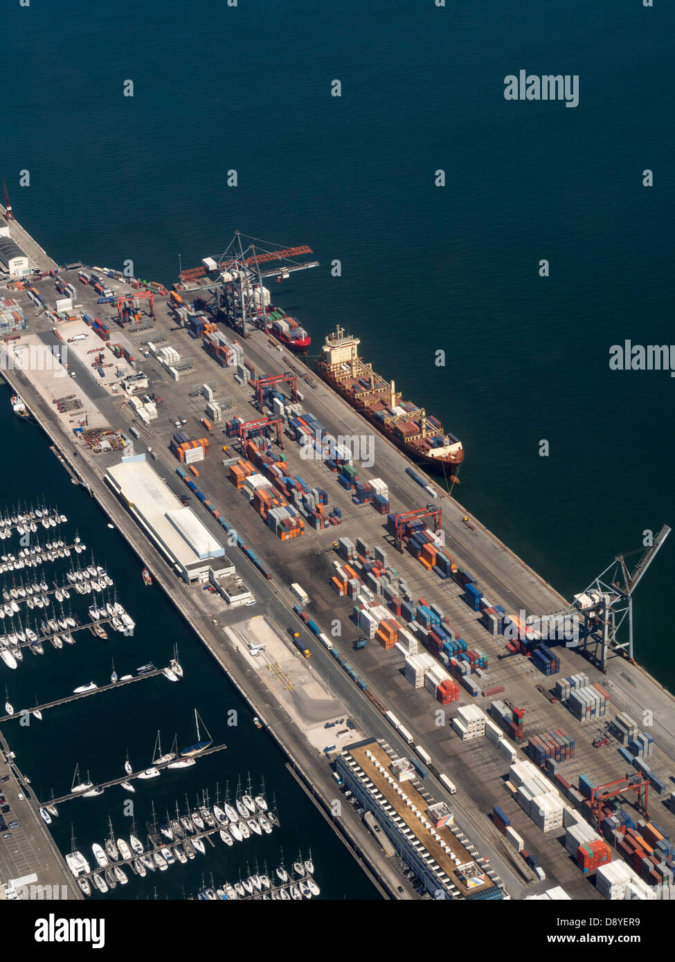 Aerial view of harbour port Stock Photo - Alamy