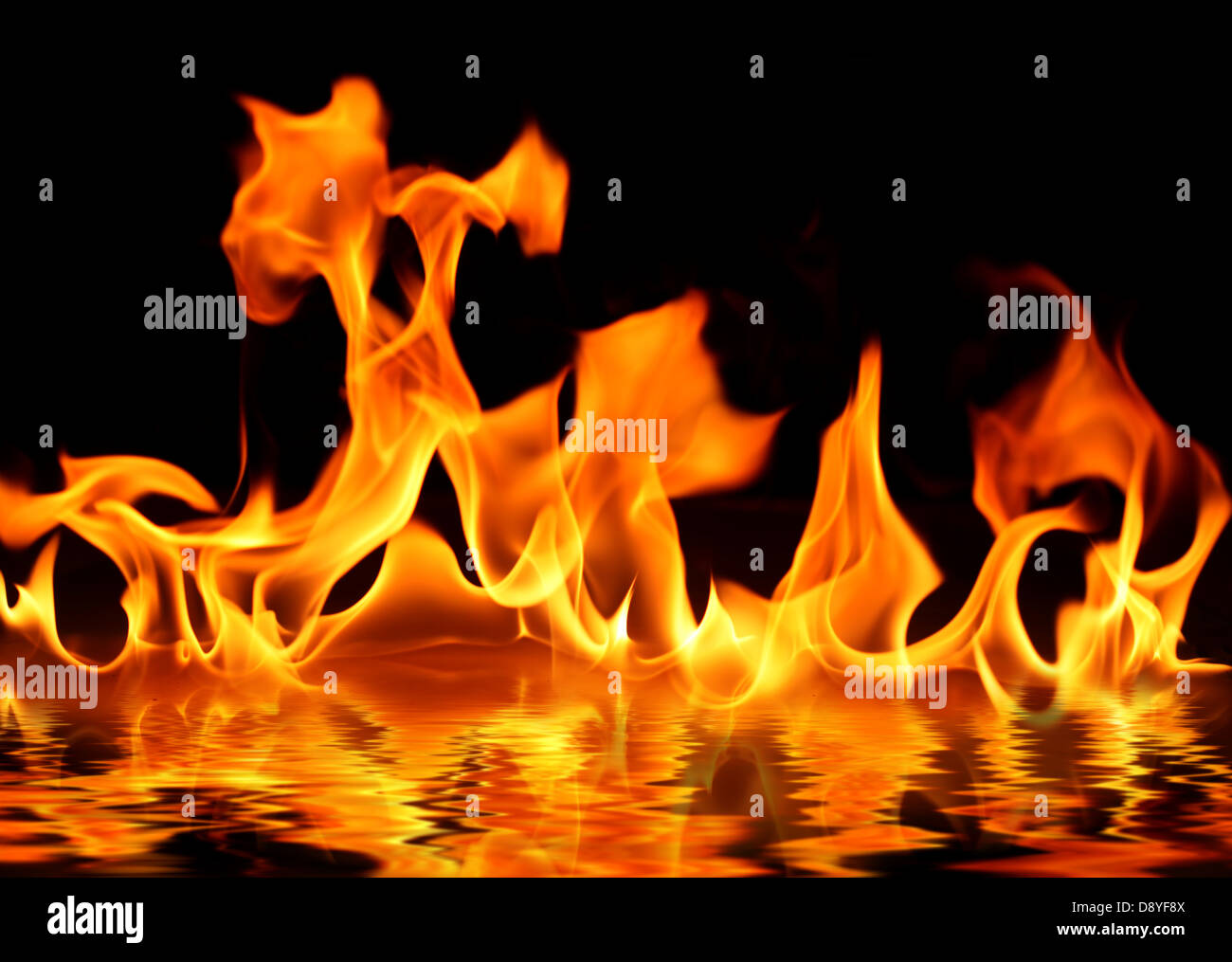 Fire on water Stock Photo - Alamy