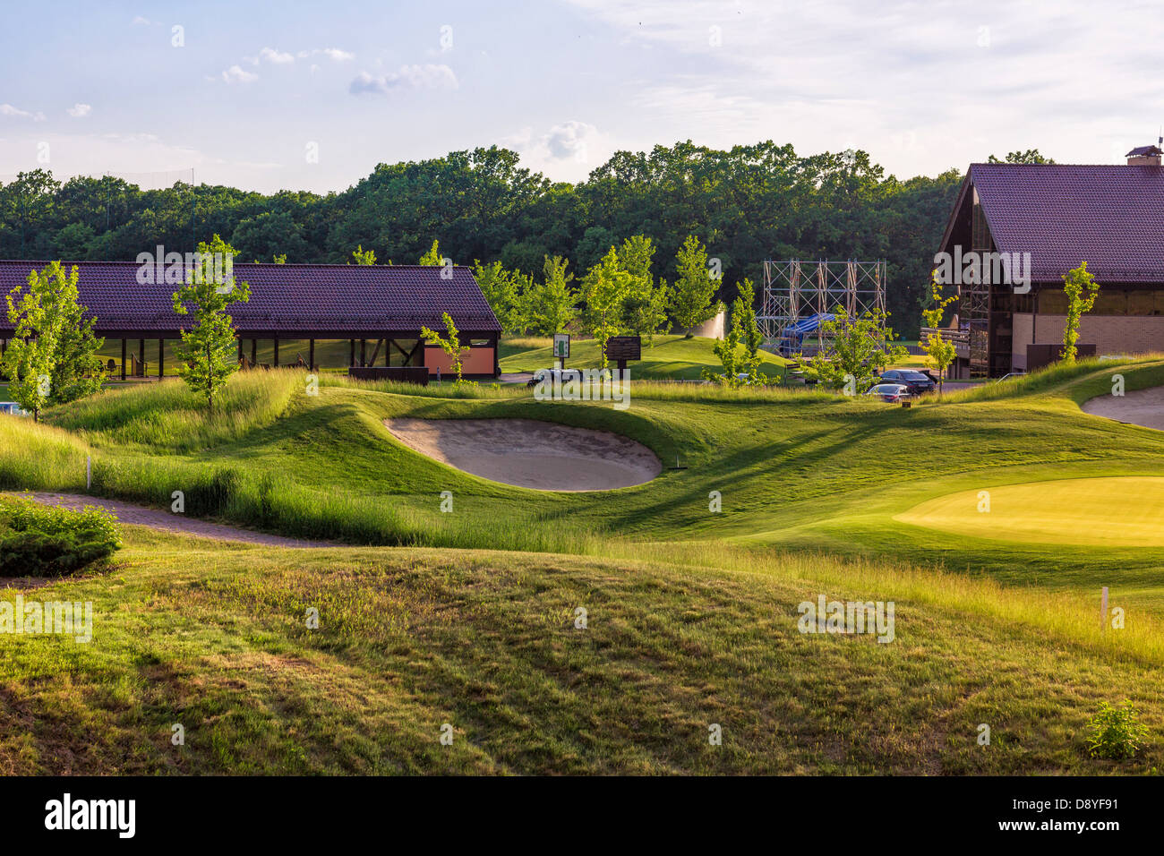 Perfect wavy ground with nice green grass on a golf field Stock Photo ...