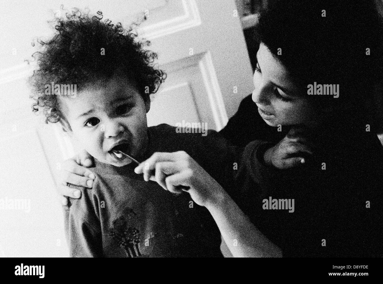 Two small boys Black and White Stock Photos & Images - Alamy