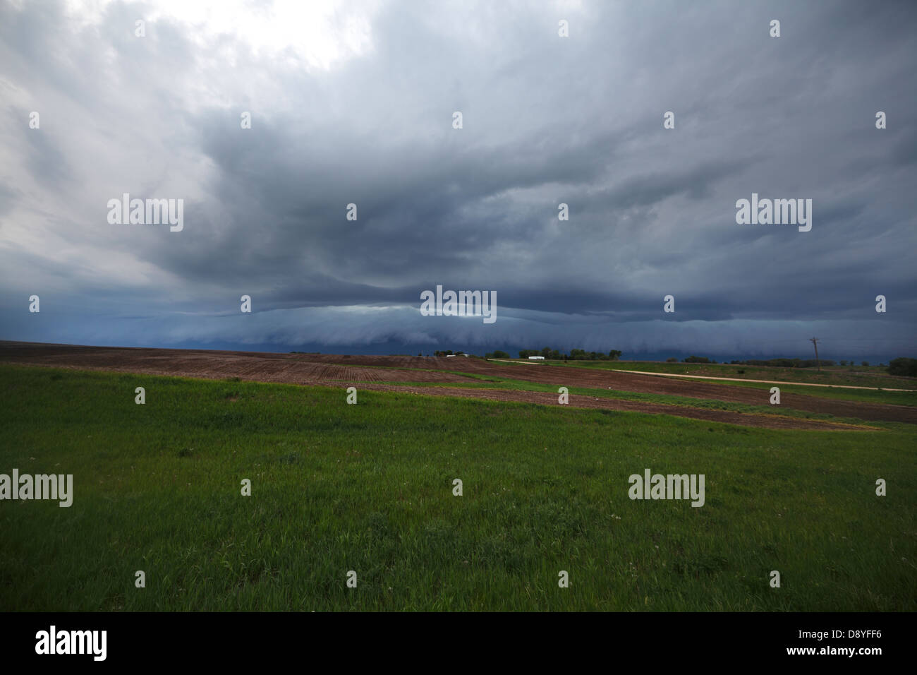 Large blue arcus cloud moves across the Nebraska Countryside in late ...