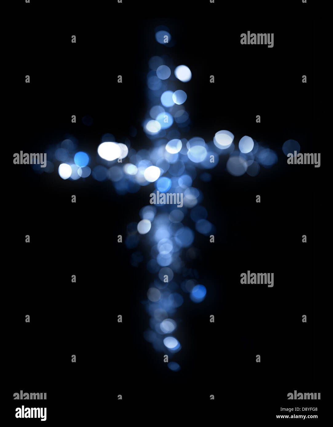 Cross made of lights Stock Photo - Alamy
