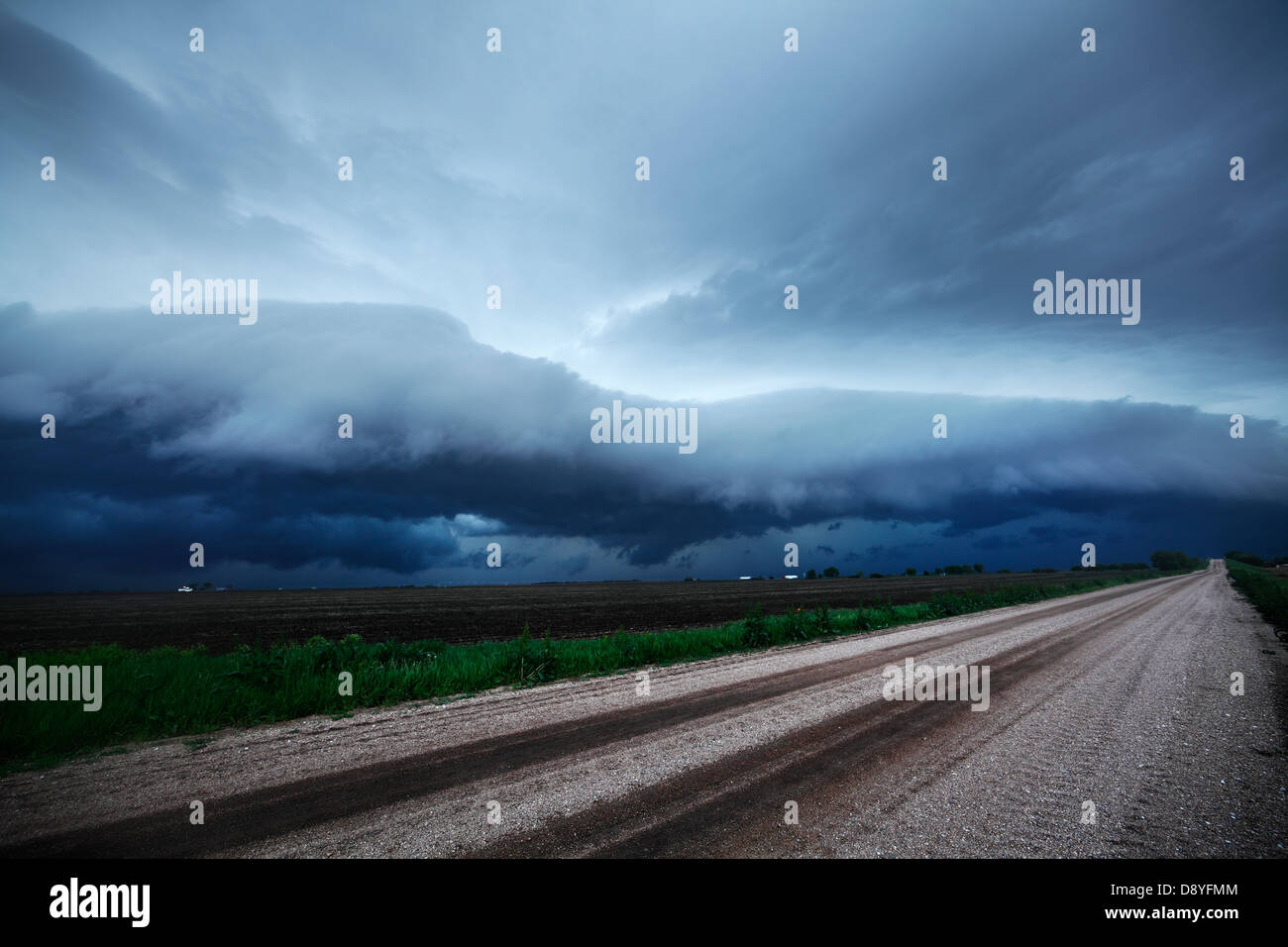 Large blue arcus cloud moves across the Nebraska Countryside in late ...