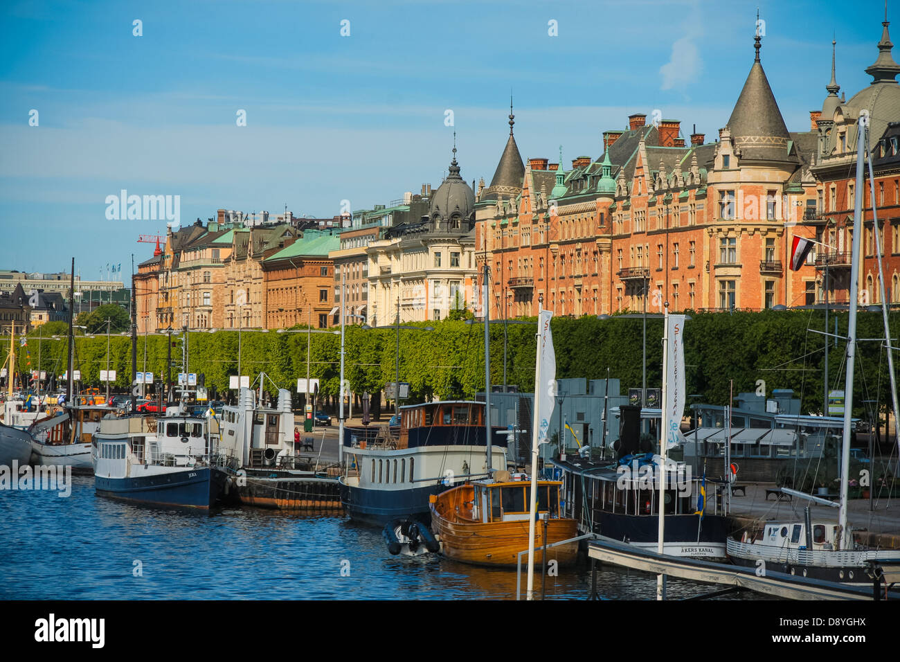 Boats in Stockholm harbour, Sweden Stock Photo - Alamy