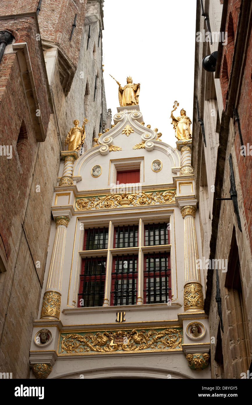 Gold Leaf Decorated narrow bridge Brugge Belgium Europe Stock Photo - Alamy