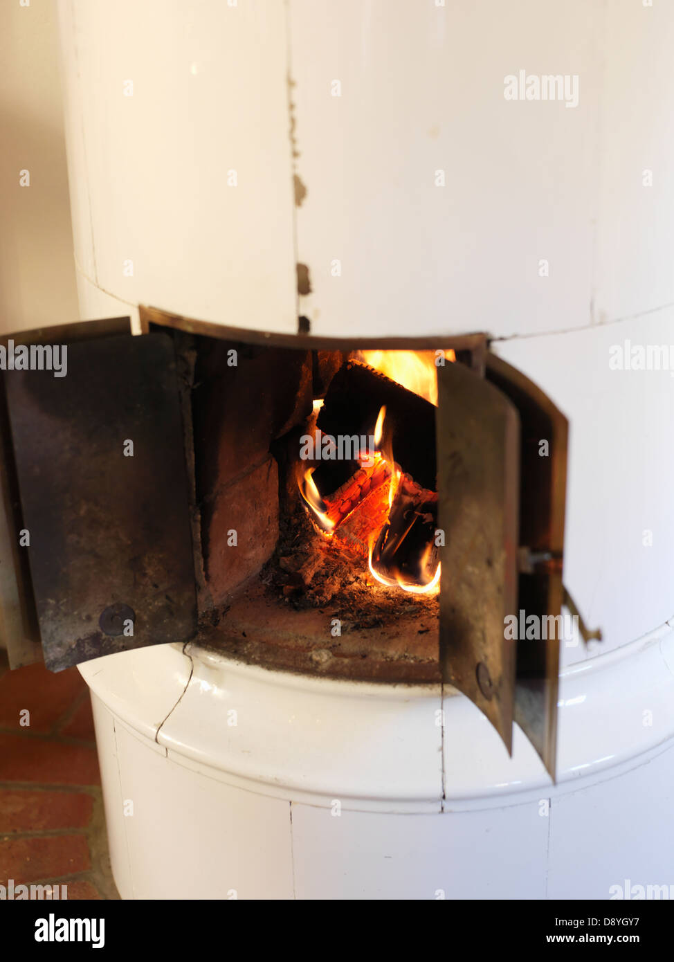 Tiled stove, Sweden Stock Photo - Alamy
