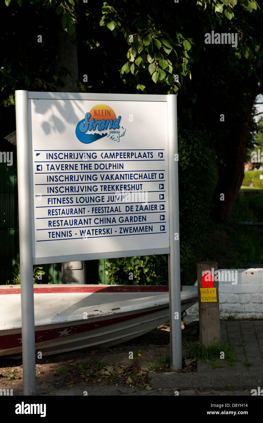 Klein Strand Welcome Sign Caravan Site Jabbeke Belgium Europe Stock ...