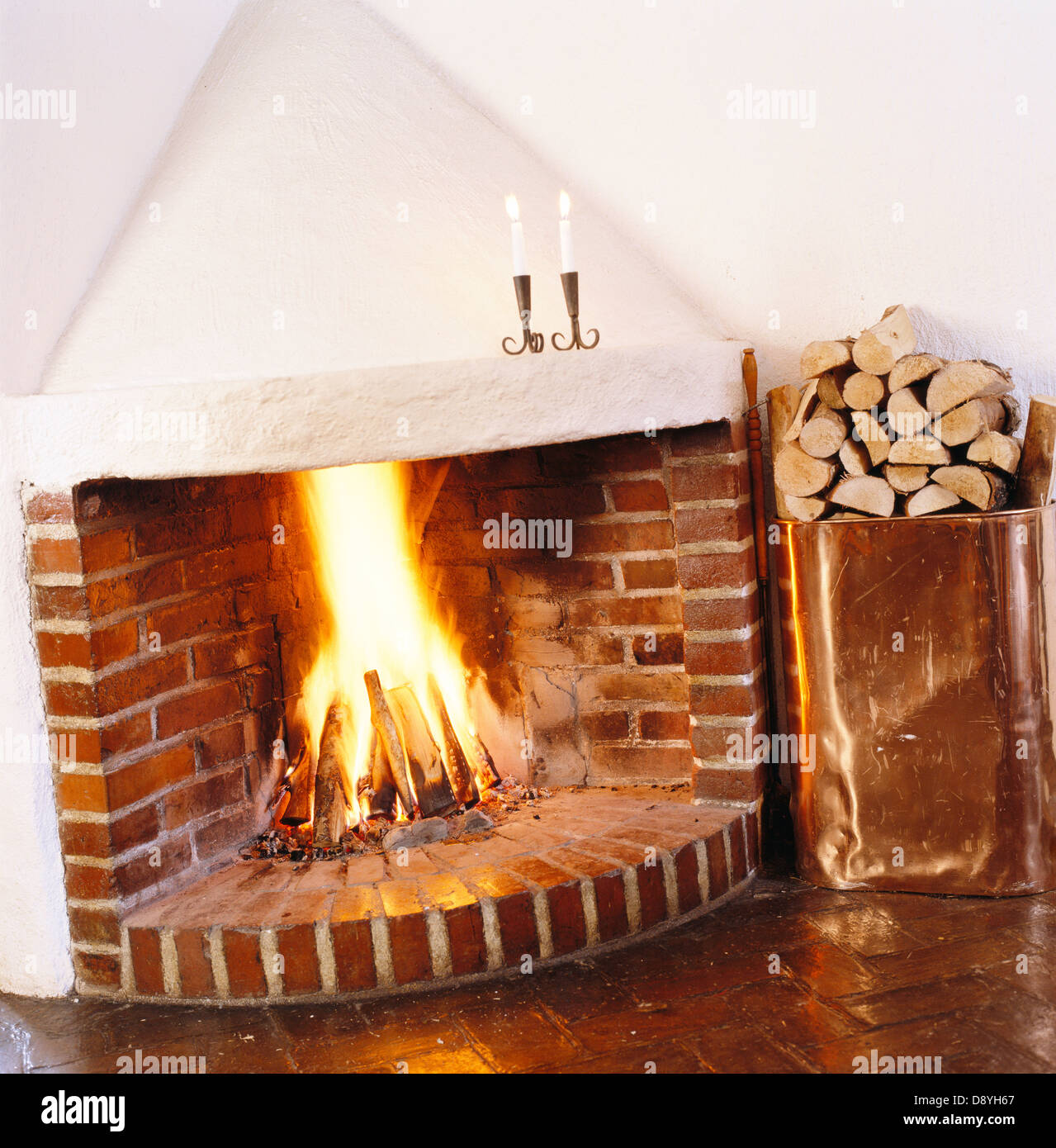 Open fireplace, Sweden Stock Photo - Alamy