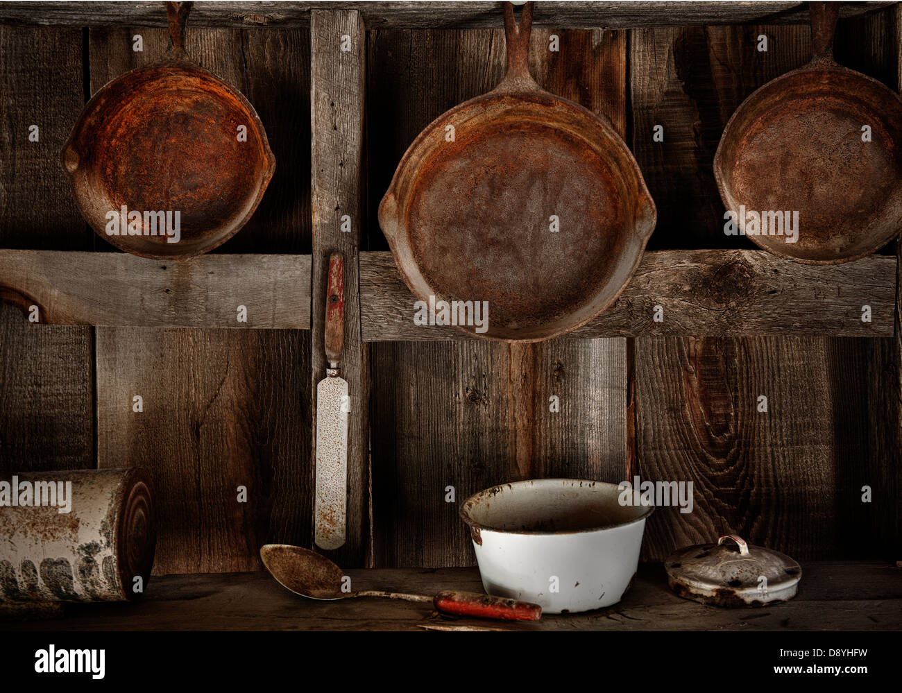 a kitchen utensils vignette featuring a symmetrical composition and ...