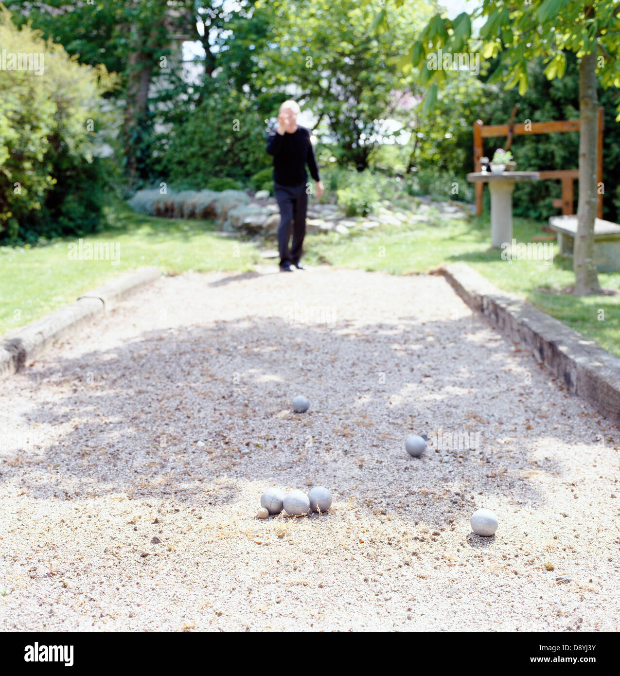 A man playing boules, Sweden Stock Photo - Alamy