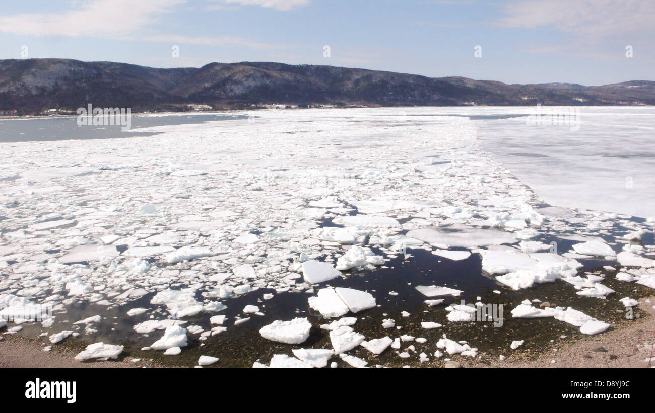 Ice from the Gulf of St Lawrence migrates to Cape Breton annually Stock ...