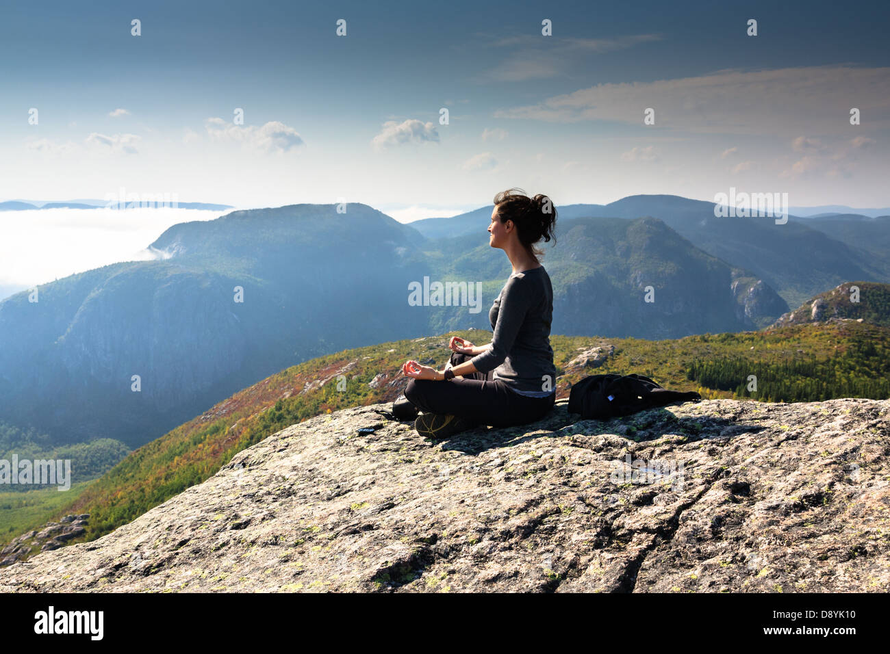 Meditation on mountaintops, Charlevoix, Quebec, Canada Stock Photo - Alamy