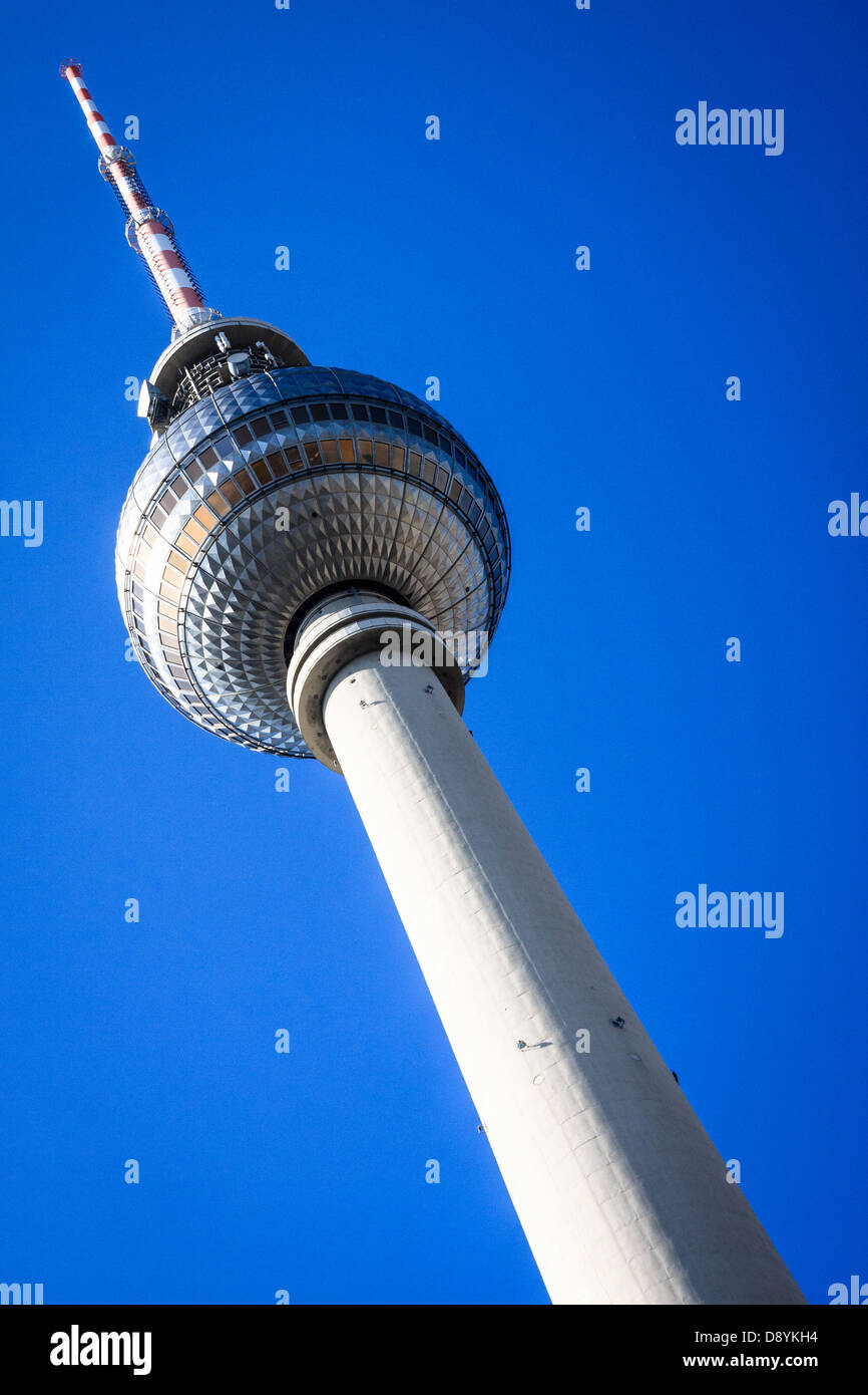 Aerial view of fernsehturm berlin and alexanderplatz hi-res stock ...