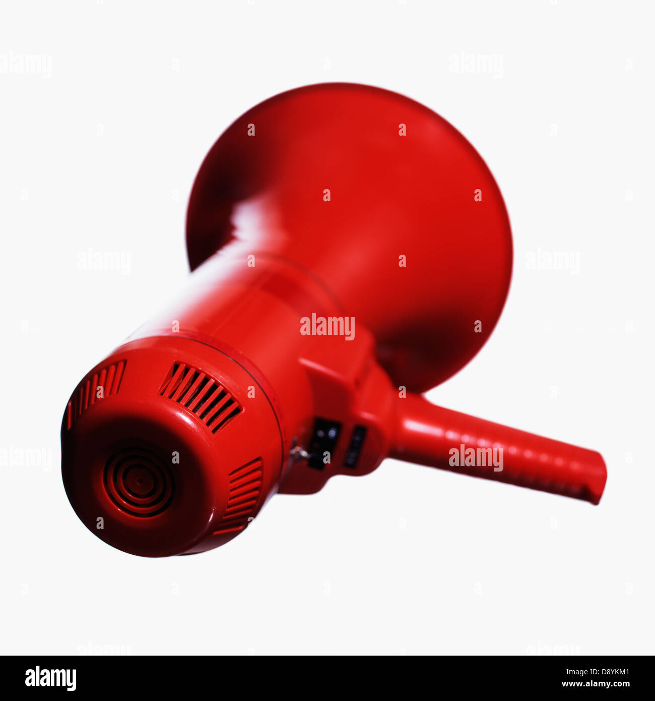 Studio close up of red megaphone Stock Photo - Alamy