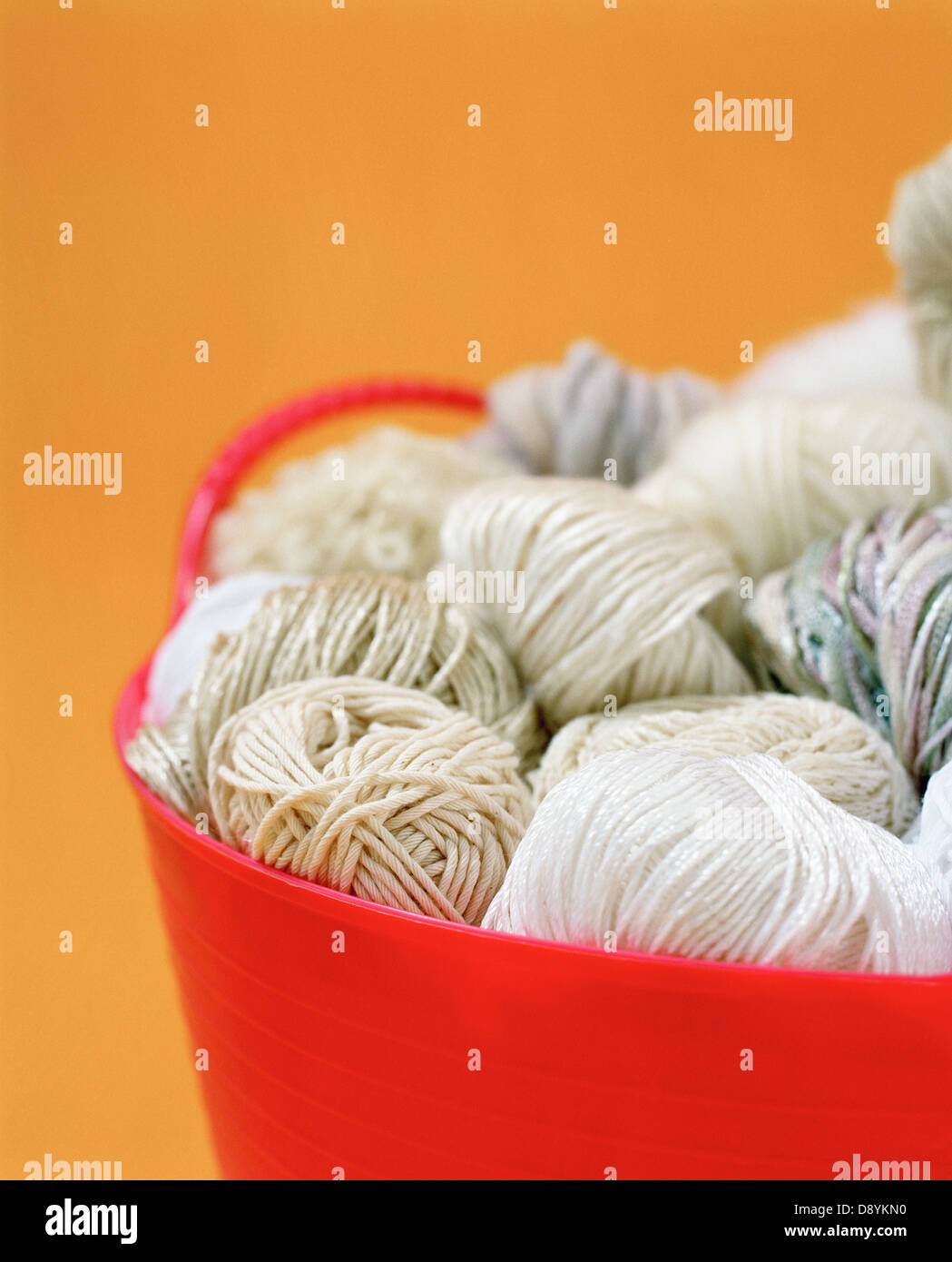 Yarn in a basket Stock Photo - Alamy