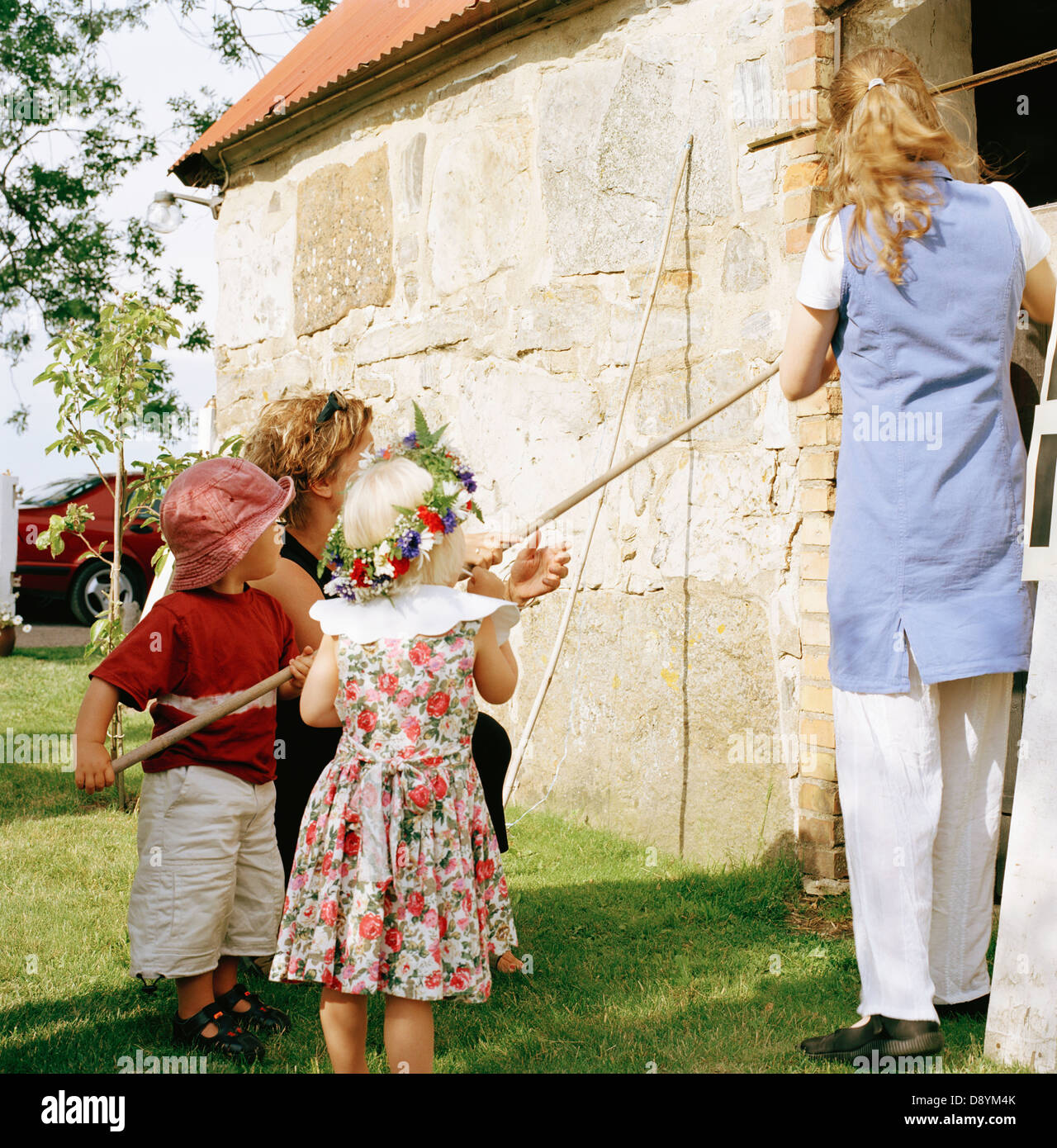 Children playing at a party outdoors Stock Photo - Alamy