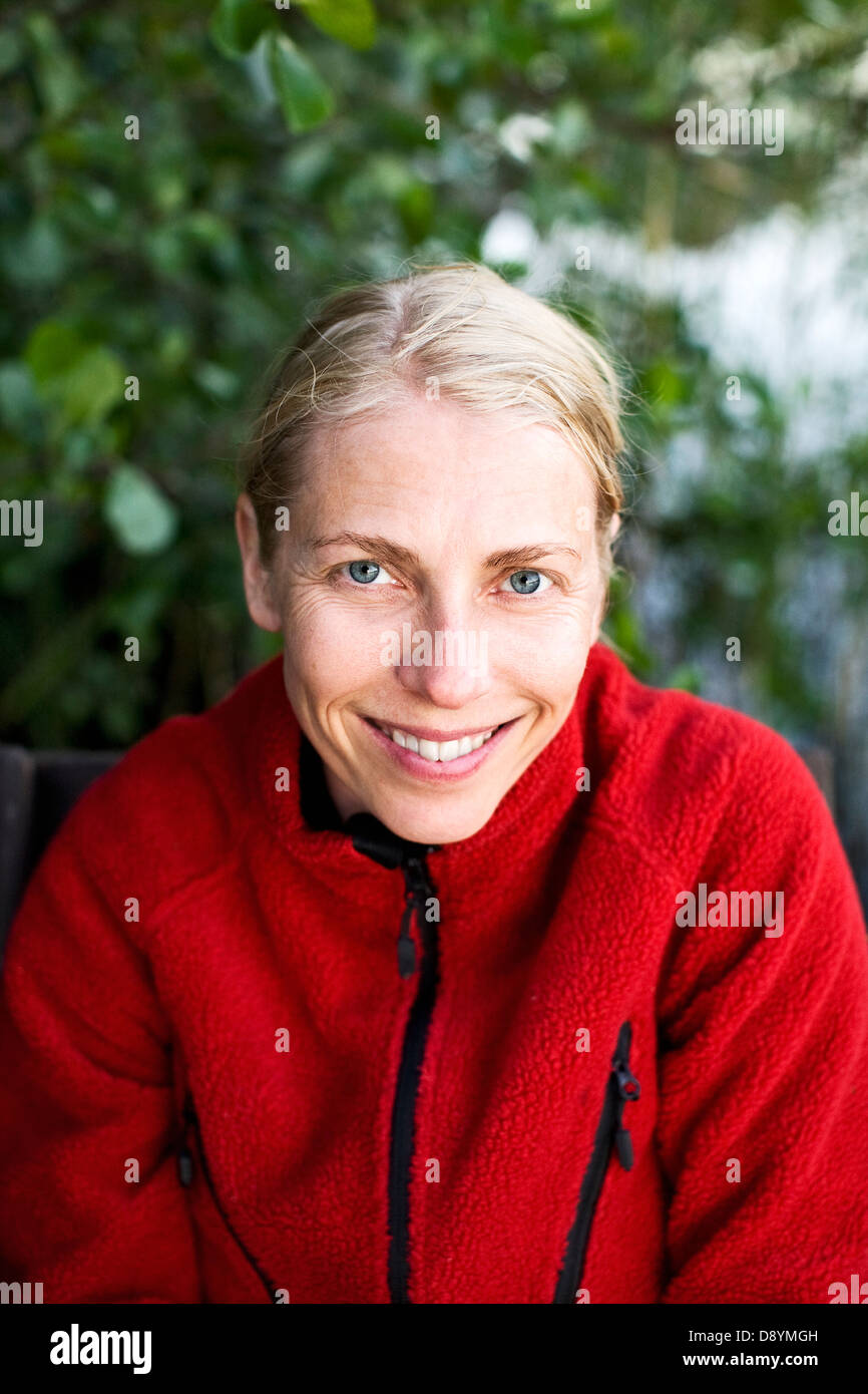 Portrait of a blond woman, Finland Stock Photo - Alamy