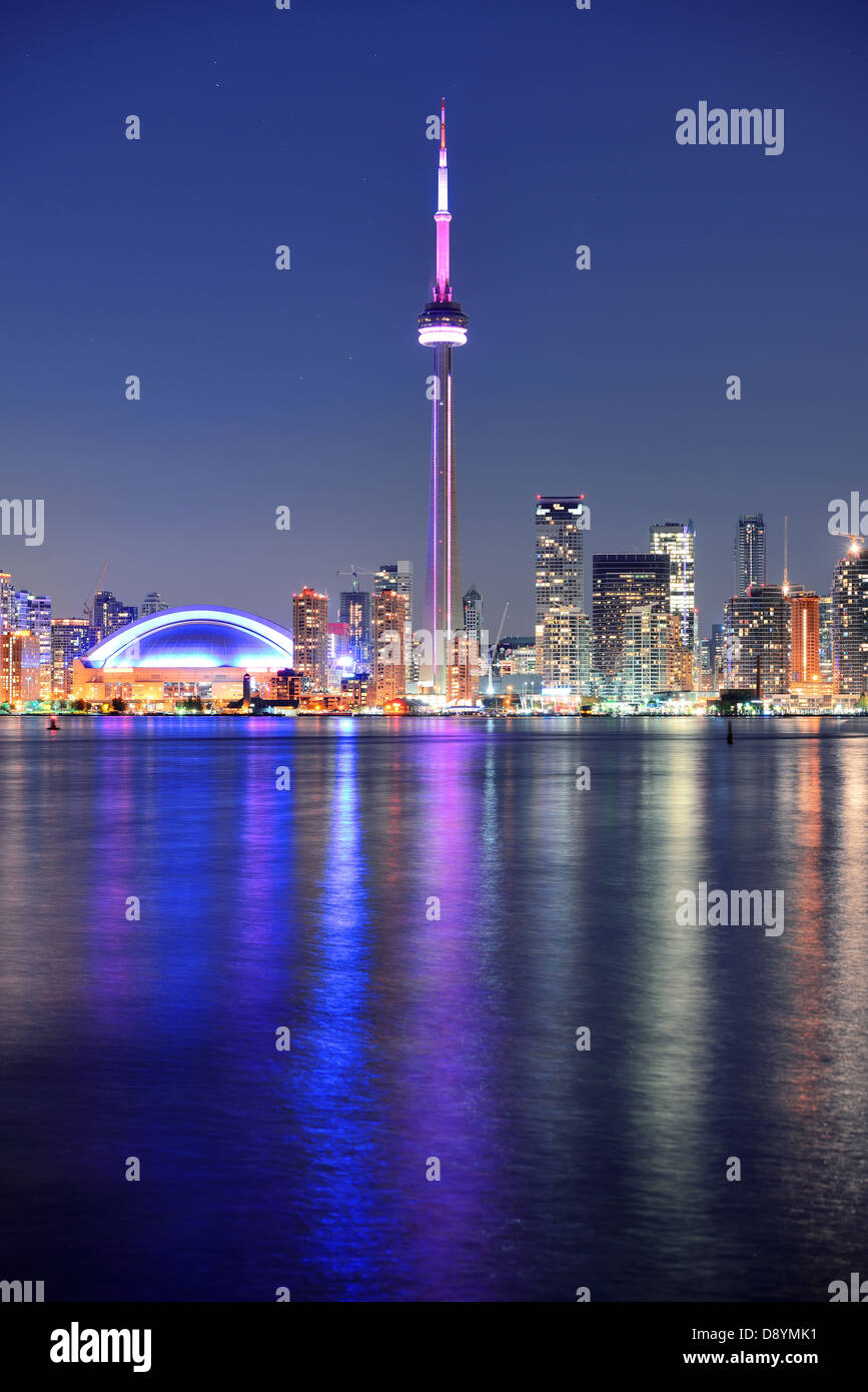 Toronto sunset over lake panorama with urban skyline Stock Photo - Alamy
