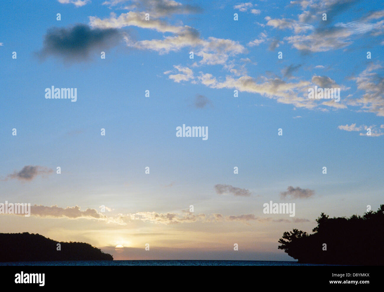 A sunset, the South Pacific Stock Photo - Alamy
