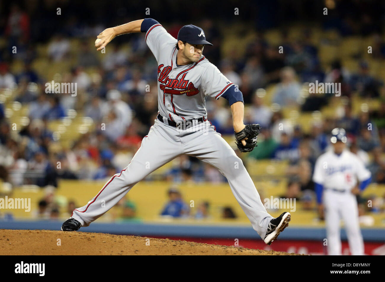 Los Angeles, California, USA. 6th June 2013. Atlanta Braves relief ...