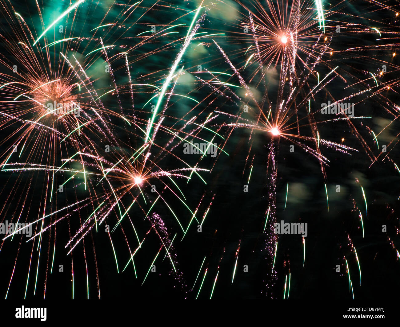 Fireworks against a night sky, Sweden Stock Photo - Alamy
