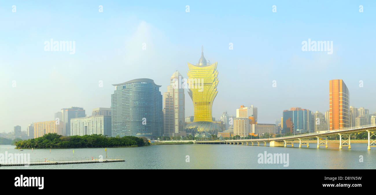 Colorful skyline of Macau city center Stock Photo - Alamy