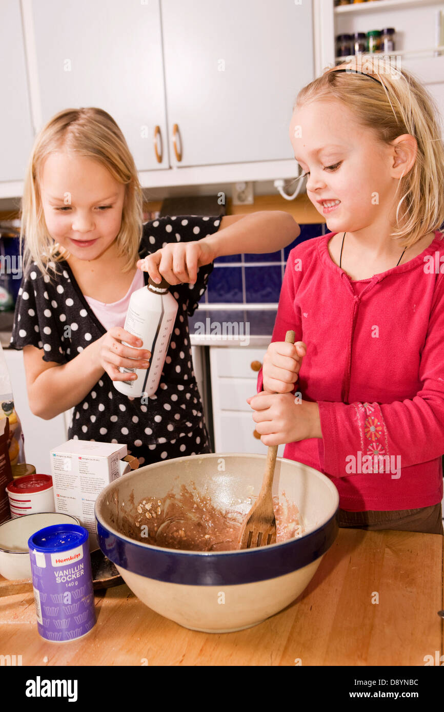 Children baking, Sweden Stock Photo - Alamy