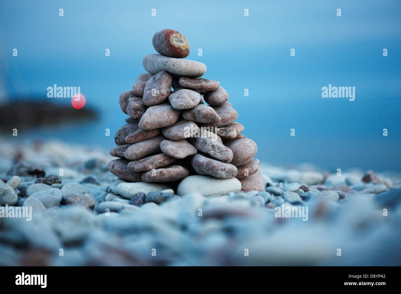 Stack of stones on beach Stock Photo - Alamy