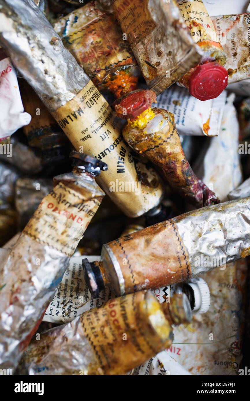 Used tubes of paint Stock Photo - Alamy